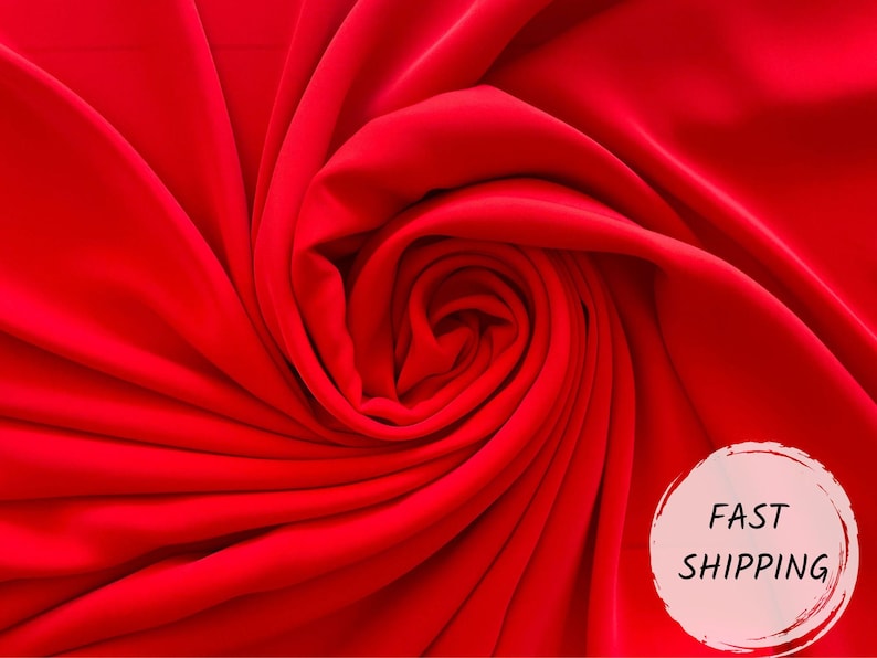 Red Crepe Fabric: Medium Weight Polyester Elastane Blend - Etsy