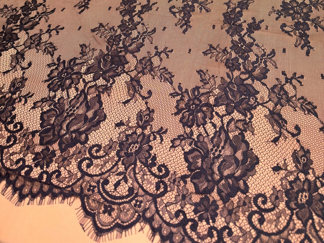Lace Fabric With Eyelash Scallop Chantilly Lace French Lace Lingerie ...