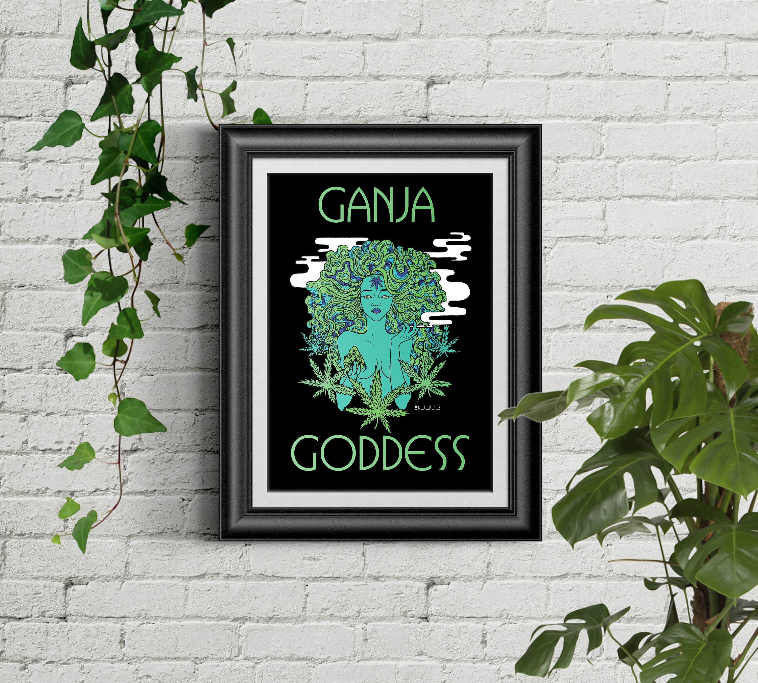 420 Ganja Goddess Trippy Weed Poster Art - Etsy Canada