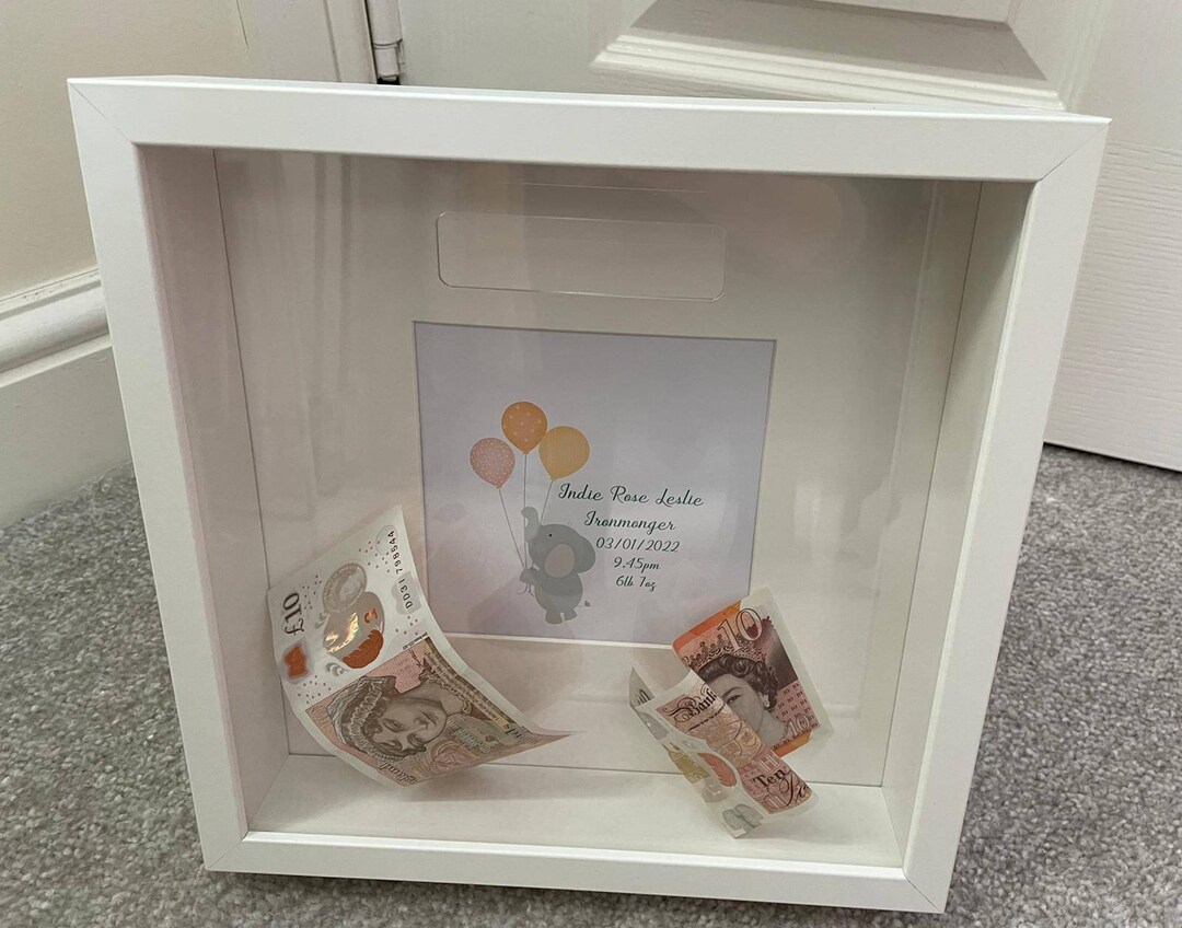 Money Box Frame Baby Shower New Born Baby Gift - Etsy