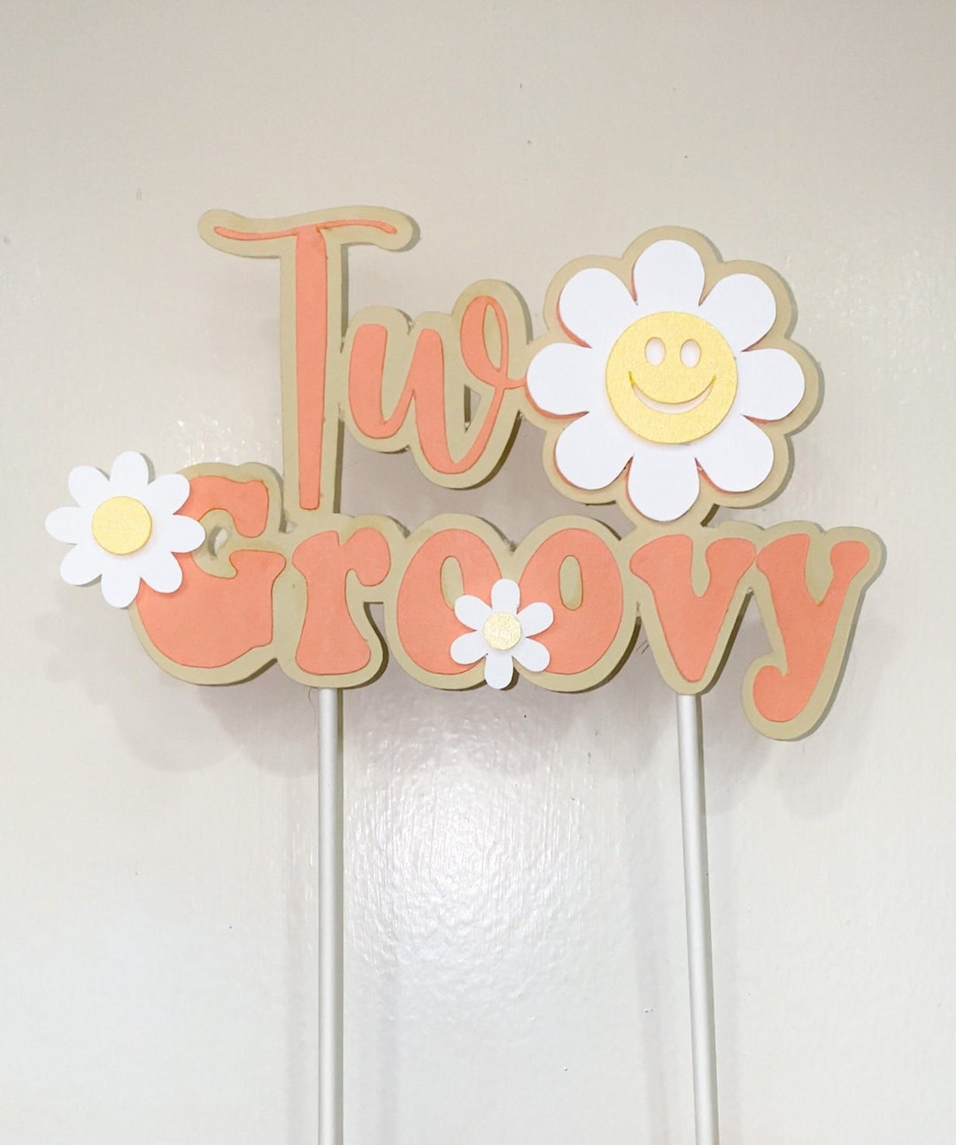 Two Groovy Cake Topper 2nd Birthday Cake Topper 2nd - Etsy