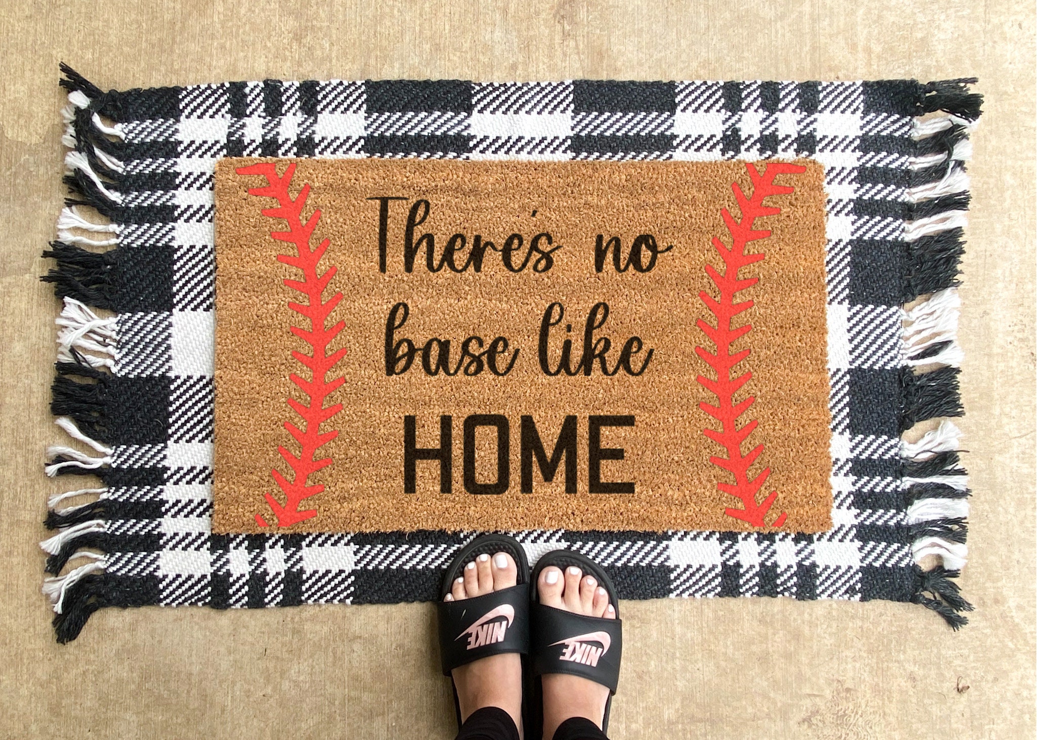 There's no base like Home Doormat Baseball Doormat | Etsy