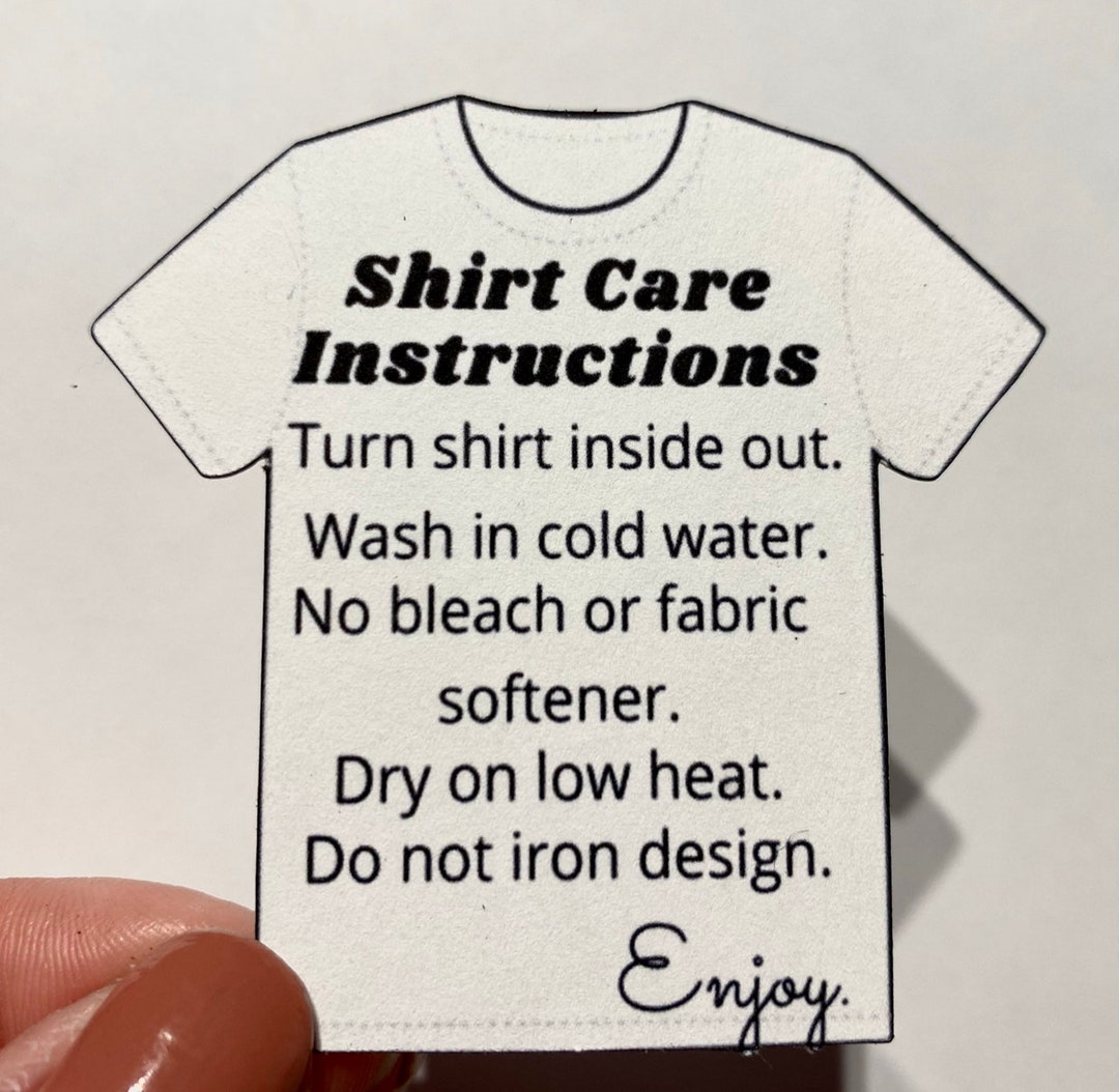 Shirt Care Instructions Cards T-shirt Washing Directions Sets of Cards ...