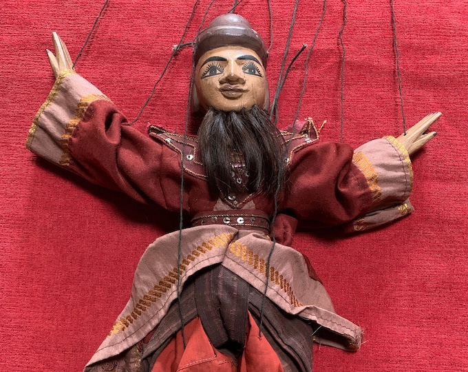 Antique Traditional Handmade Wooden Puppet From Burma With Horse Hair ...