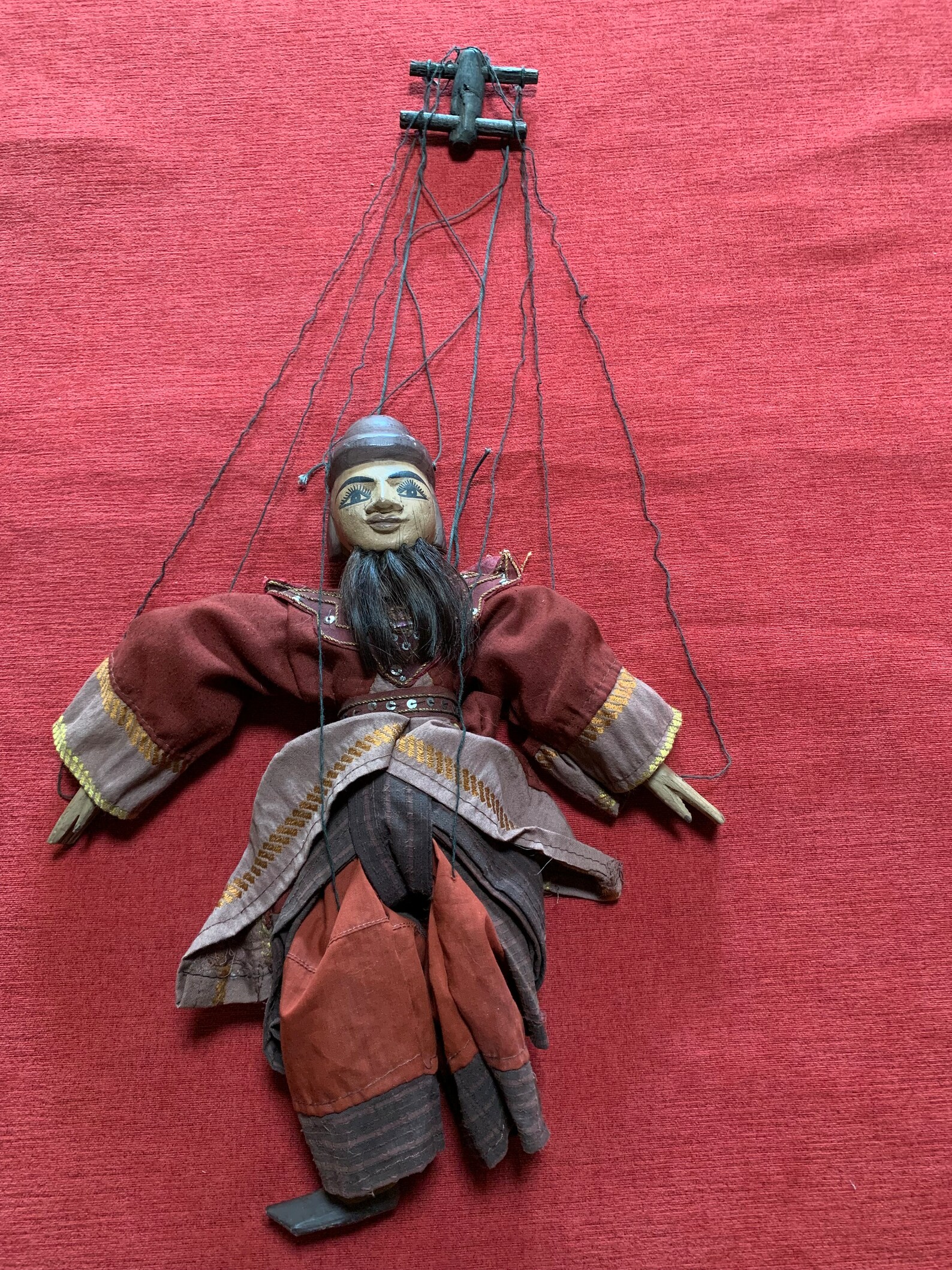Antique Traditional Handmade Wooden Puppet From Burma With Horse Hair ...