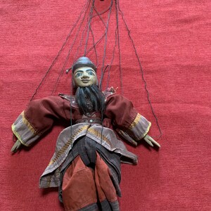 Antique Traditional Handmade Wooden Puppet From Burma With Horse Hair ...