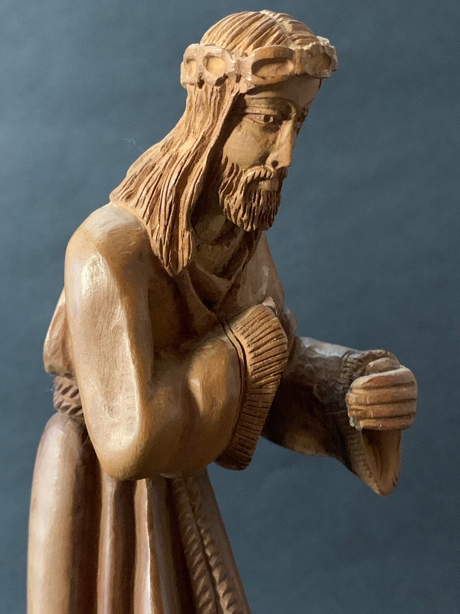 Antique Hand Carved Wooden Jesus Christ Statue Some Damage - Etsy