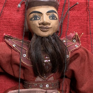 Antique Traditional Handmade Wooden Puppet From Burma With Horse Hair ...