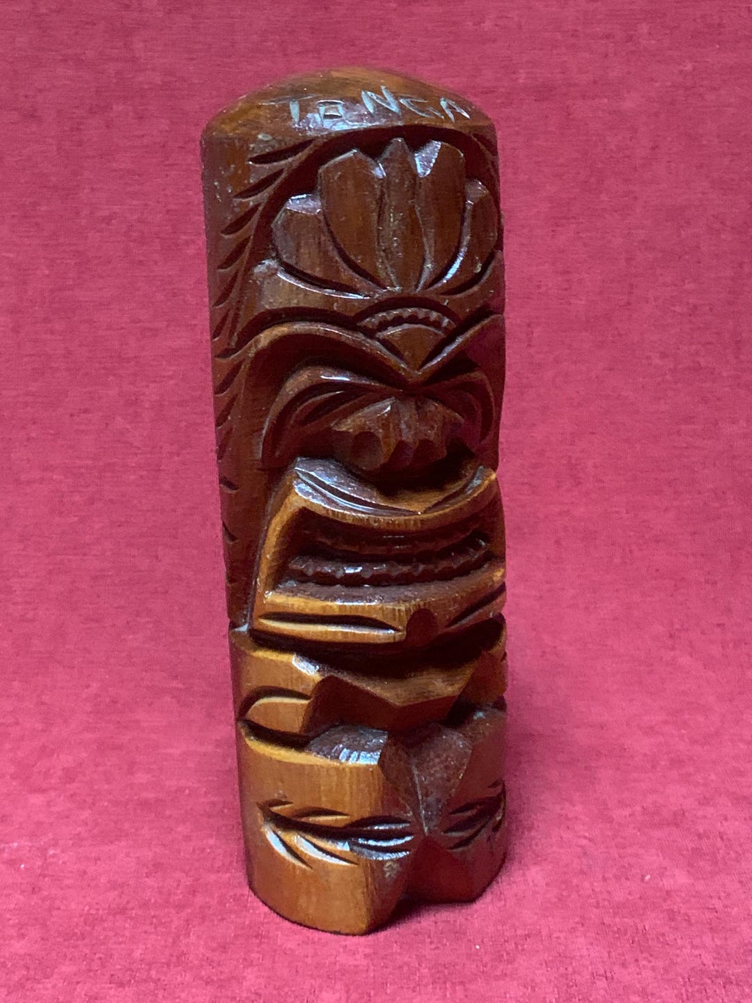 Carved Wooden Tiki Totem Statue From Tonga 24cm - Etsy