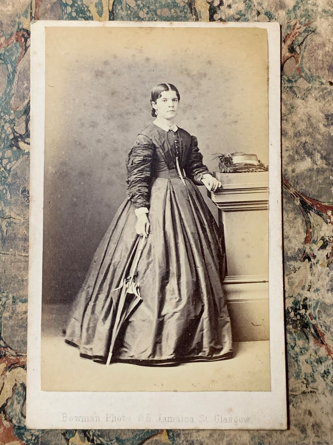 Antique Victorian Era Portrait Photograph of a Woman With Lovely Dress ...