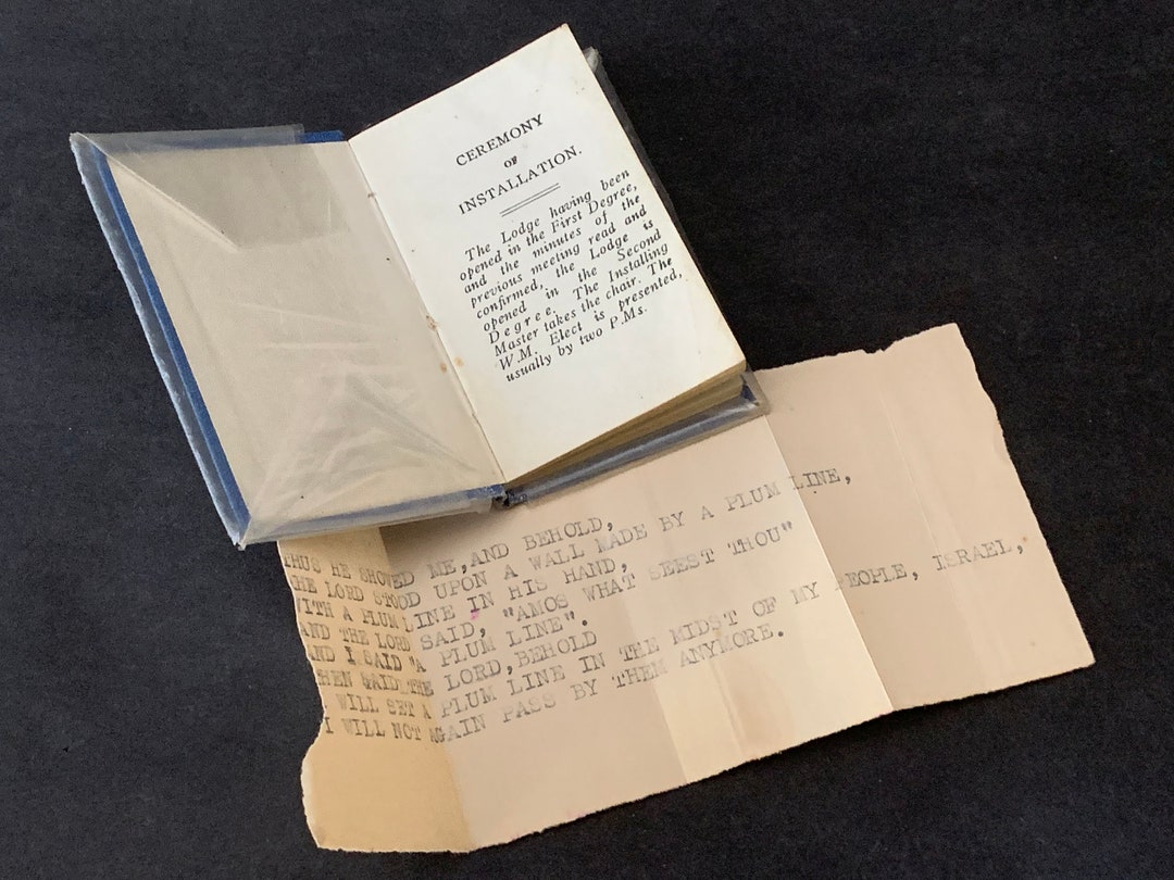 Vintage Pocket Sized Masonic Book Ceremony of Installation Hardcover ...