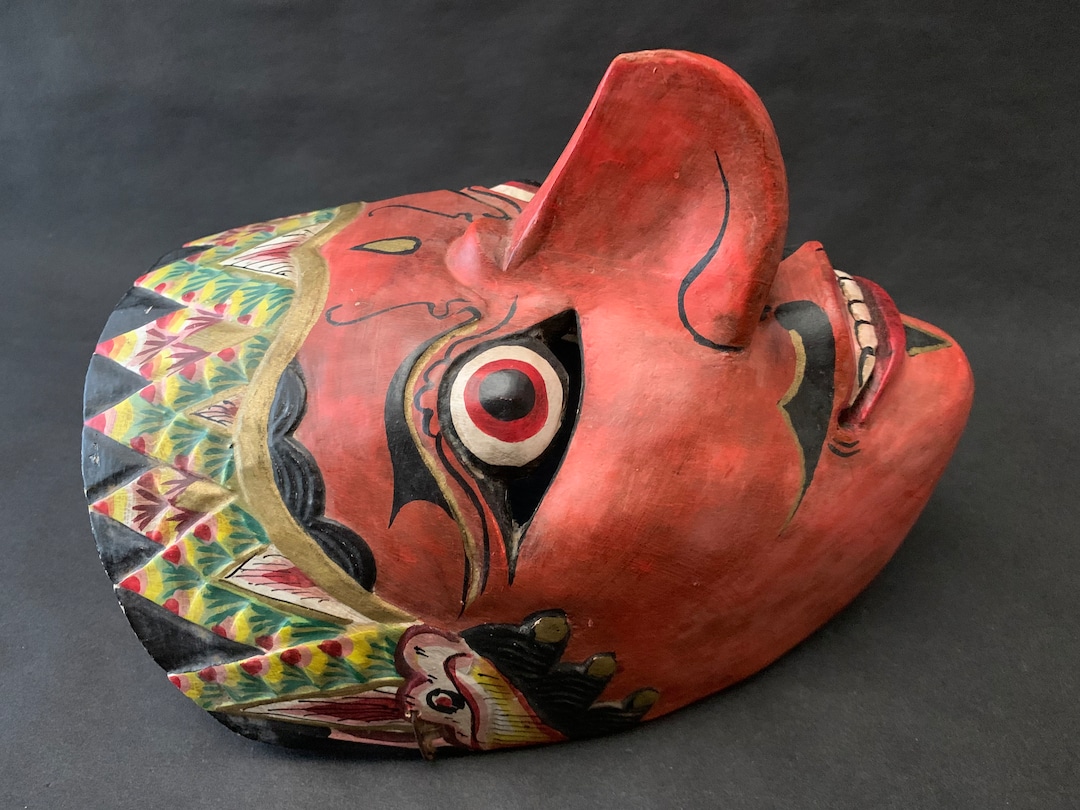 Traditional Wooden Javanese Mask of Character Klana Sewandana From ...