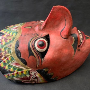 Traditional Wooden Javanese Mask of Character Klana Sewandana From ...