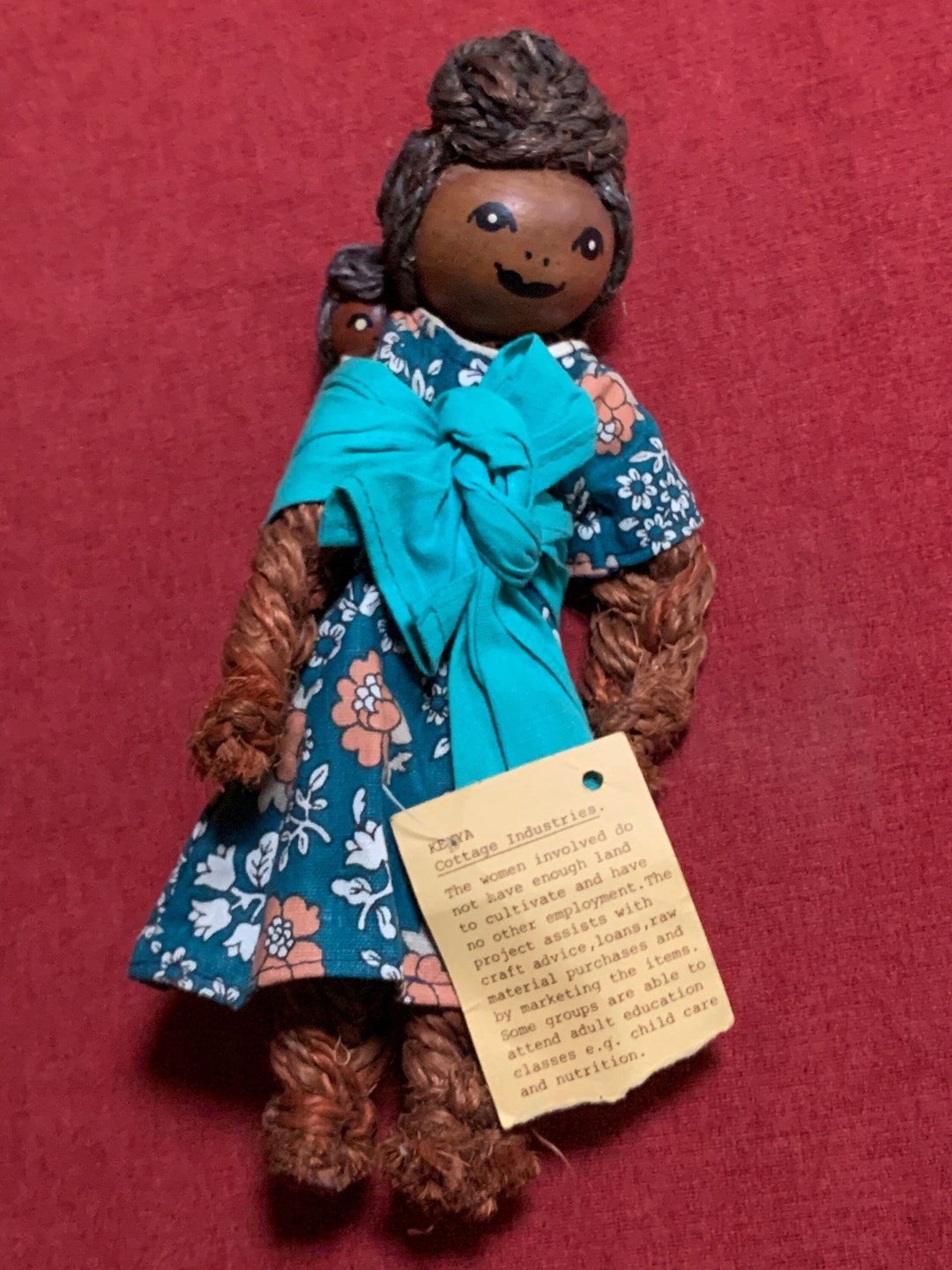 Handmade Rope Doll From Kenya Mother Carrying Baby on Back -- All Funds ...