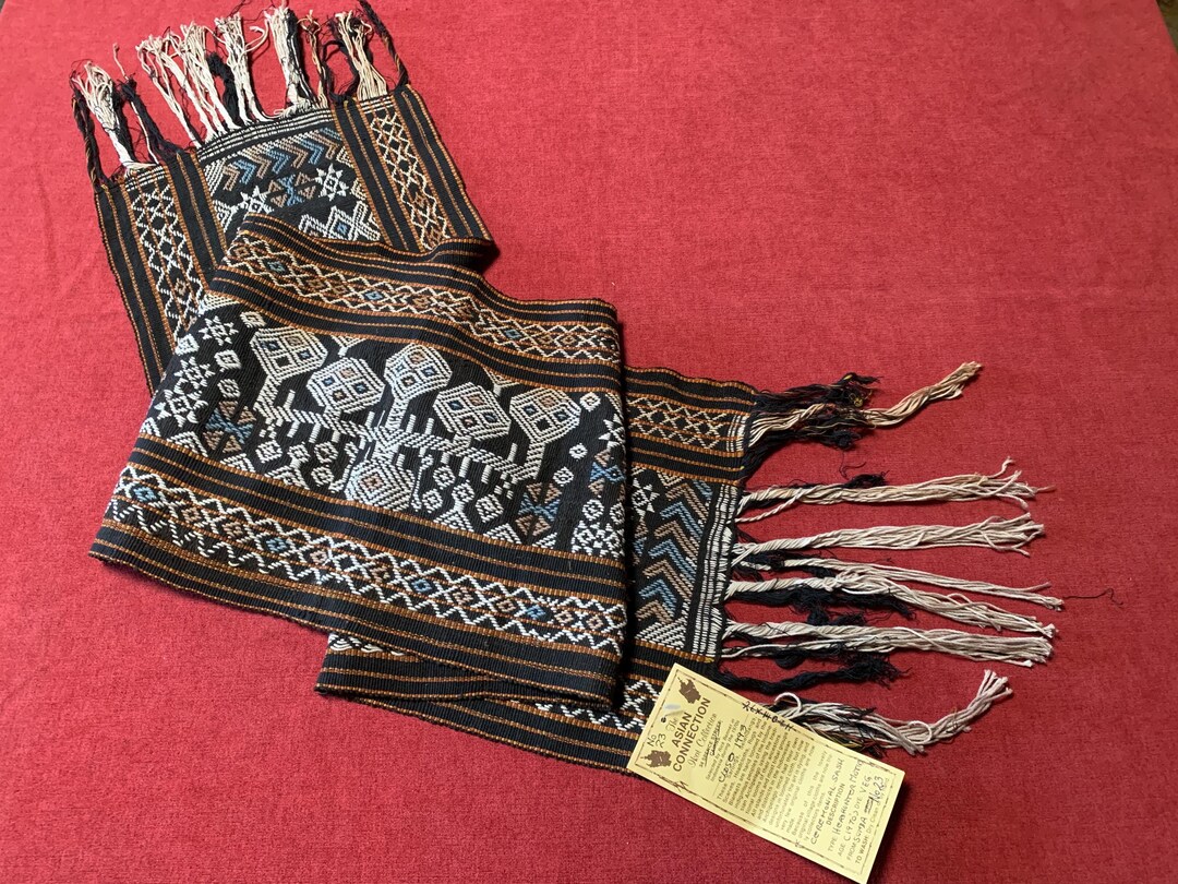Traditional Ceremonial Sash With Head Hunter Motif From Sumba Indonesia ...