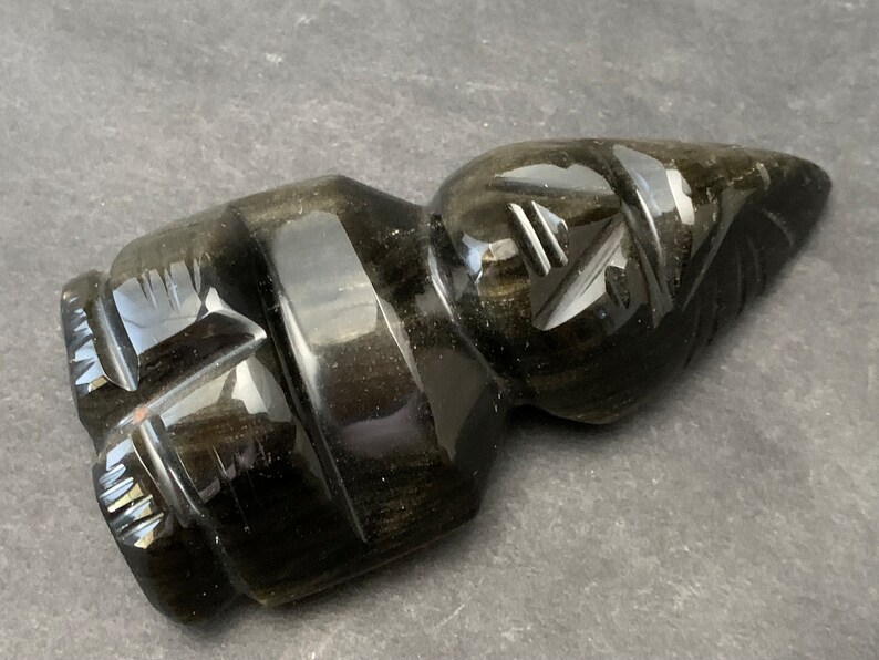 Mayan/ Aztec Golden Sheen Obsidian Statue Hand Carved 10cm - Etsy