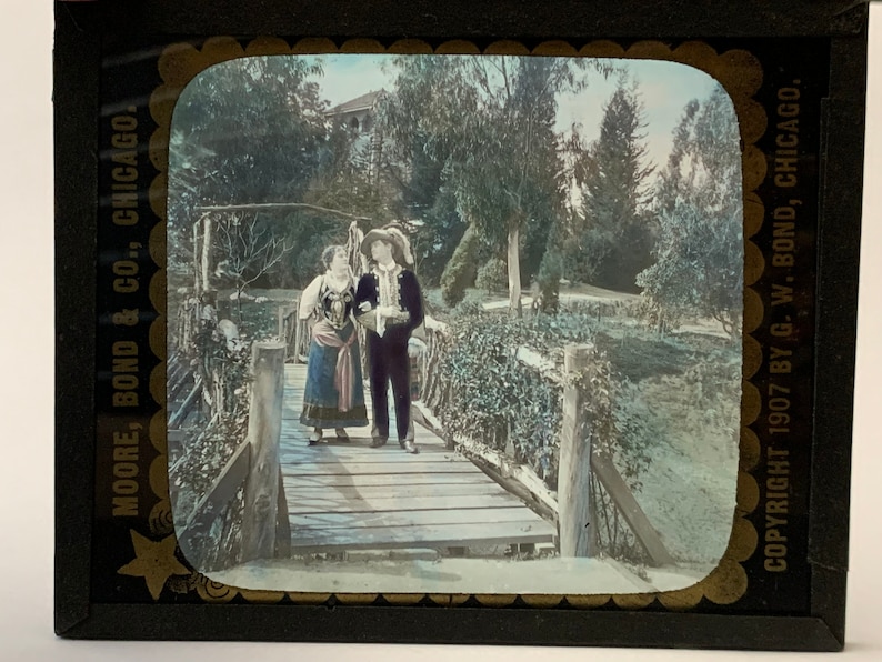 Antique Hand Coloured Glass Plate Slide Song: | Etsy