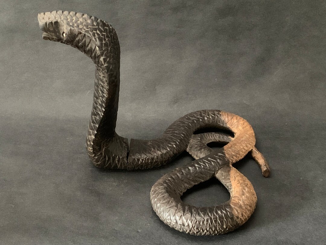 Unique Realistic and Intricately Hand Carved Wooden Cobra Statue Made ...