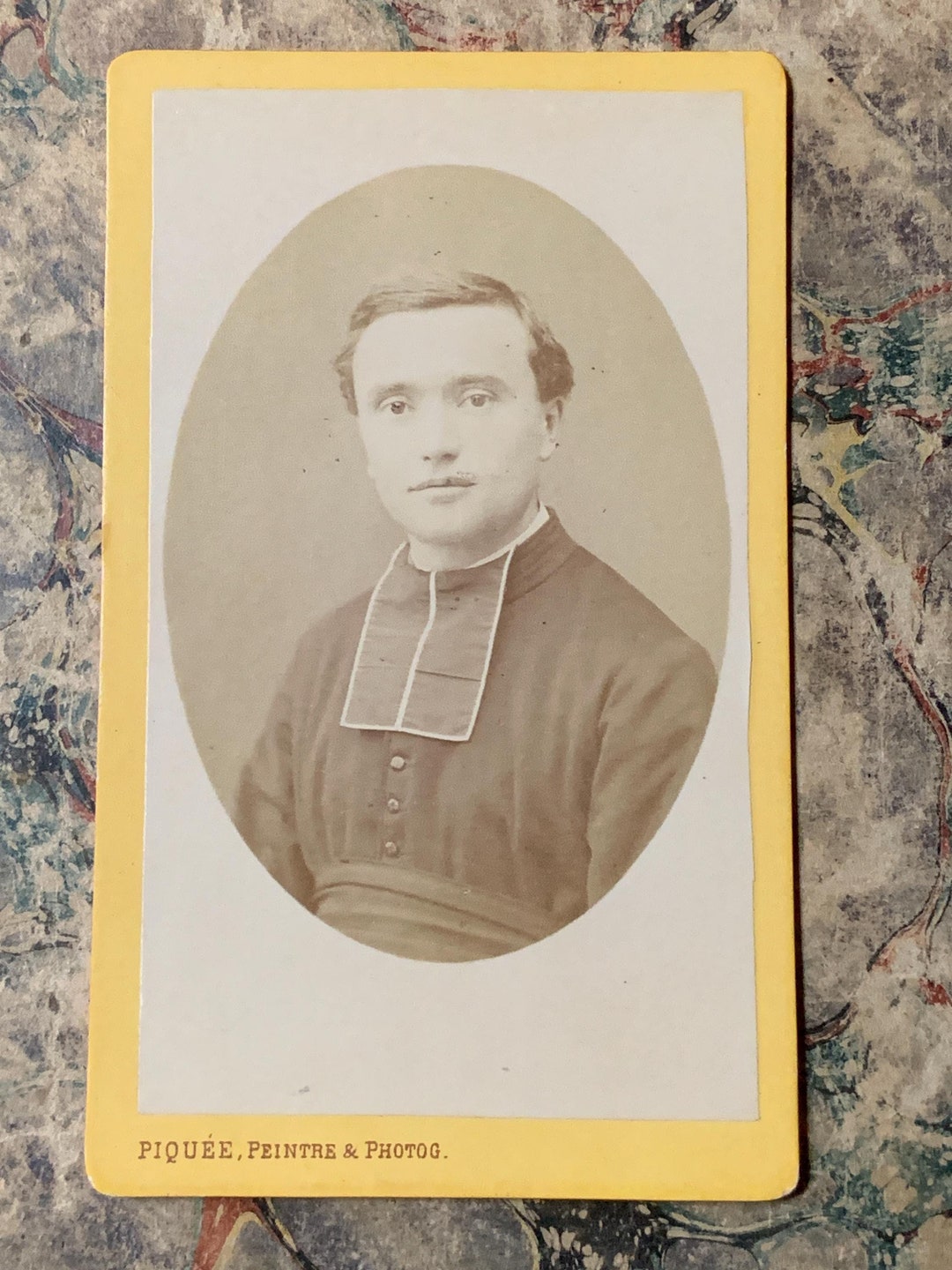 Genuine Antique Victorian Era Portrait of a Young French Priest ...