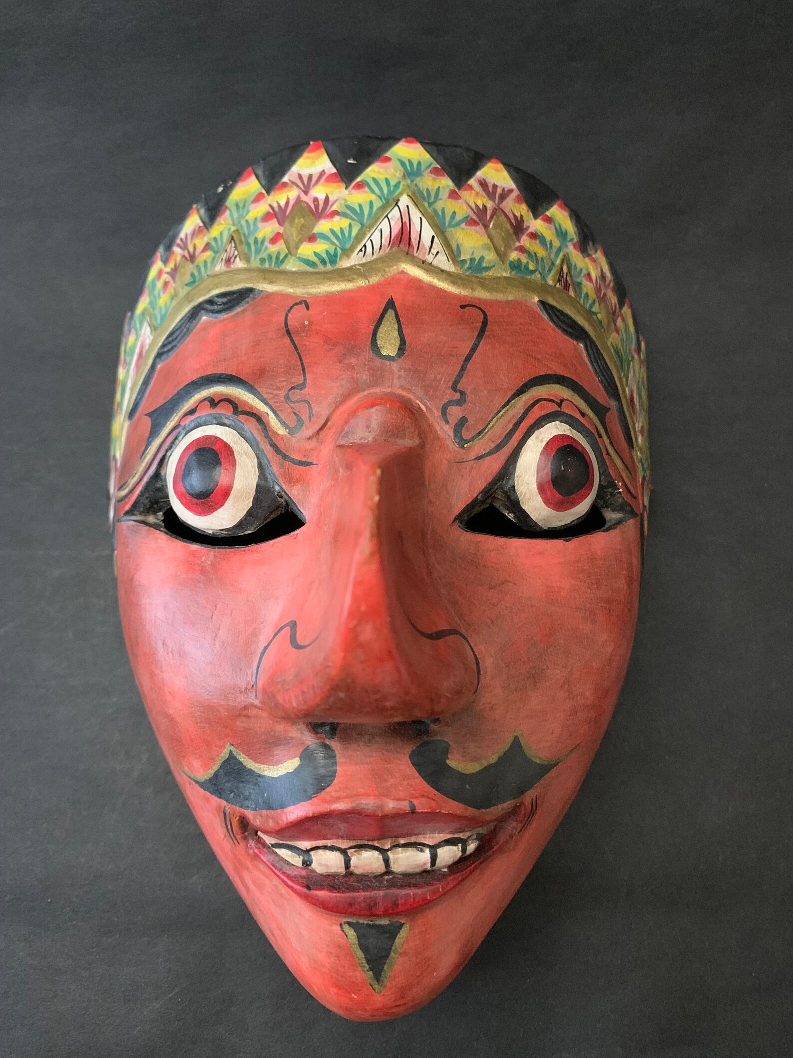 Traditional Wooden Javanese Mask of Character Klana Sewandana From ...
