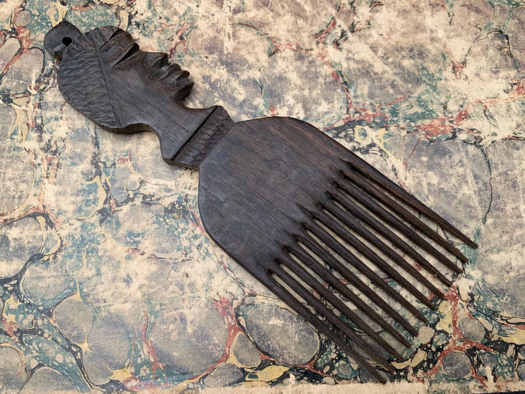 Hand Carved Wooden Hair Comb From Africa - Etsy