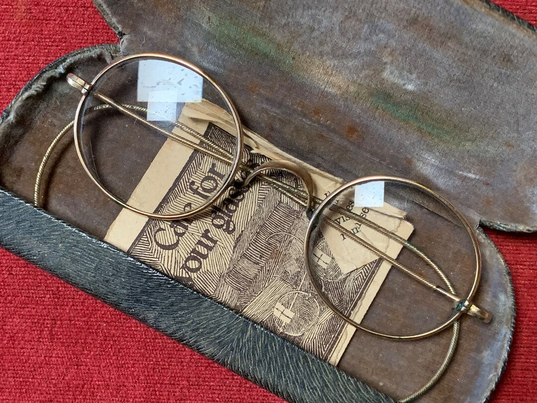 Antique Spectacles With Gold Metal Frames in Original Case - Etsy