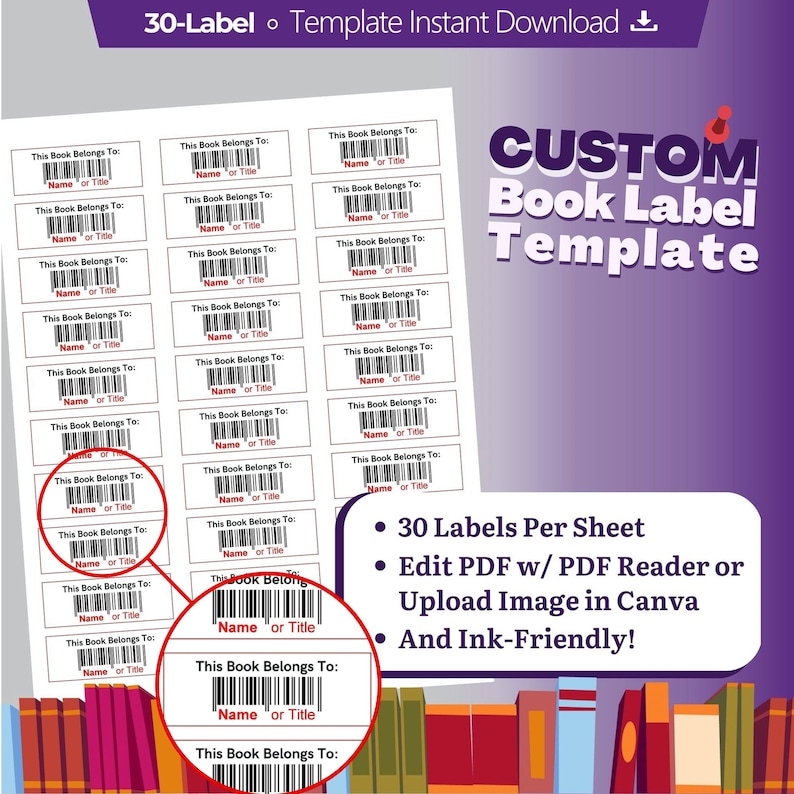 Printable Book Labels | Library Labels Captioned This Book Belongs to ...