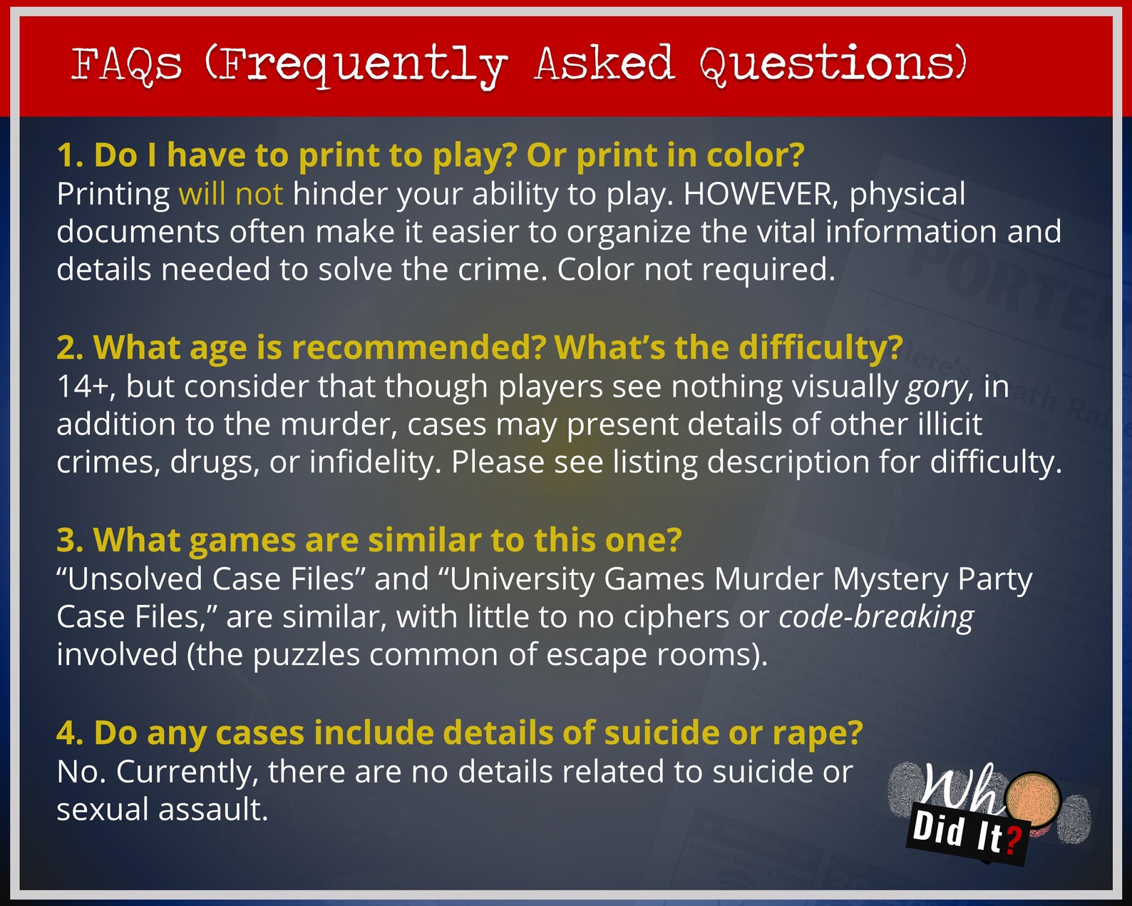 INSTANT DOWNLOAD Detective Case File Game Printable - Murder Mystery ...