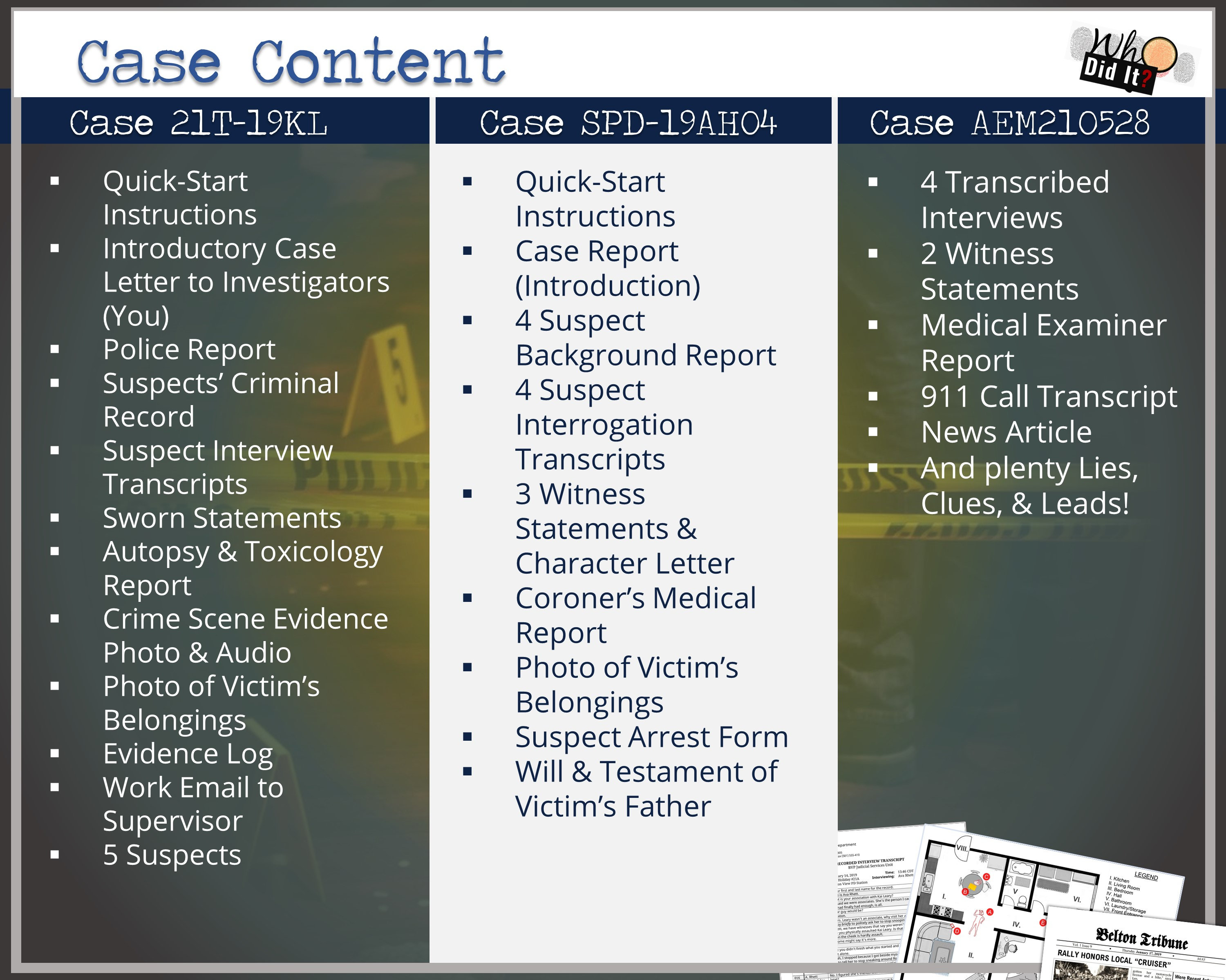 PRINTABLE Case File Detective Game, Instant Download PDF Murder Mystery ...