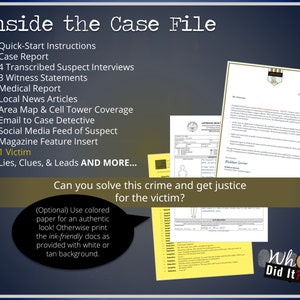 INSTANT DOWNLOAD Detective Case File Game Printable - Murder Mystery ...