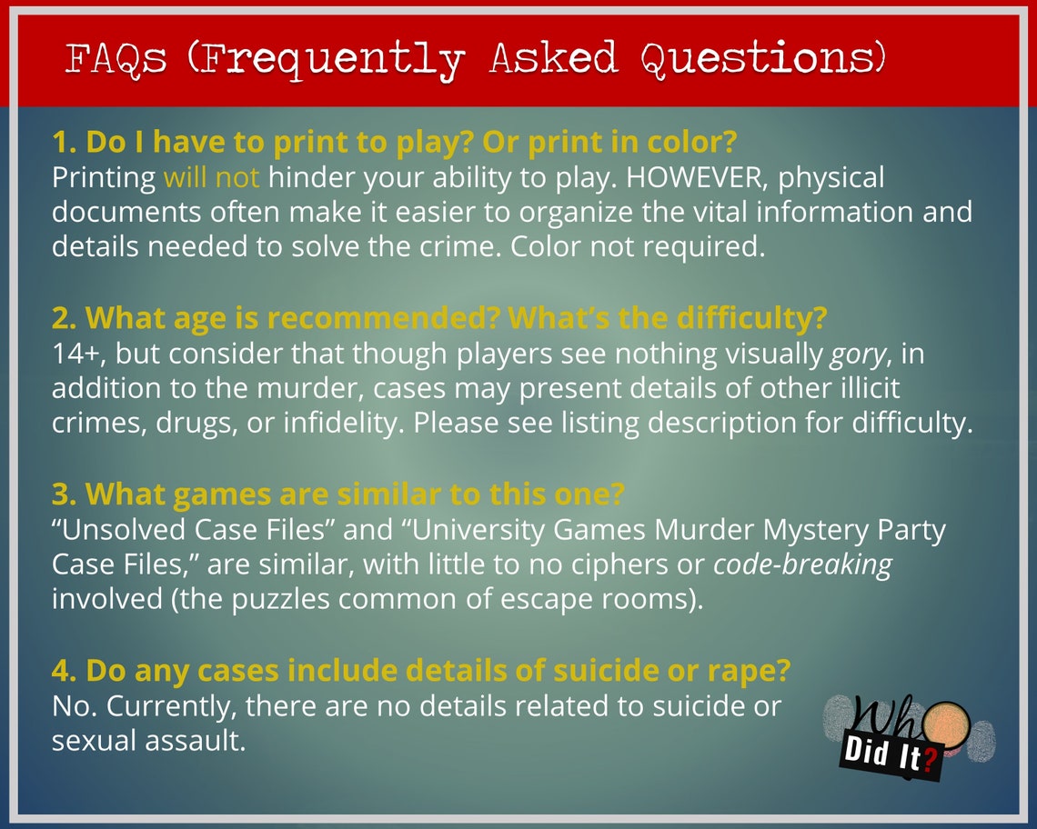 PRINTABLE Case File Detective Game Instant Download PDF - Etsy