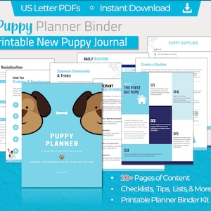 Printable Puppy Planner - Pet Care Planner for New Puppy Checklist ...