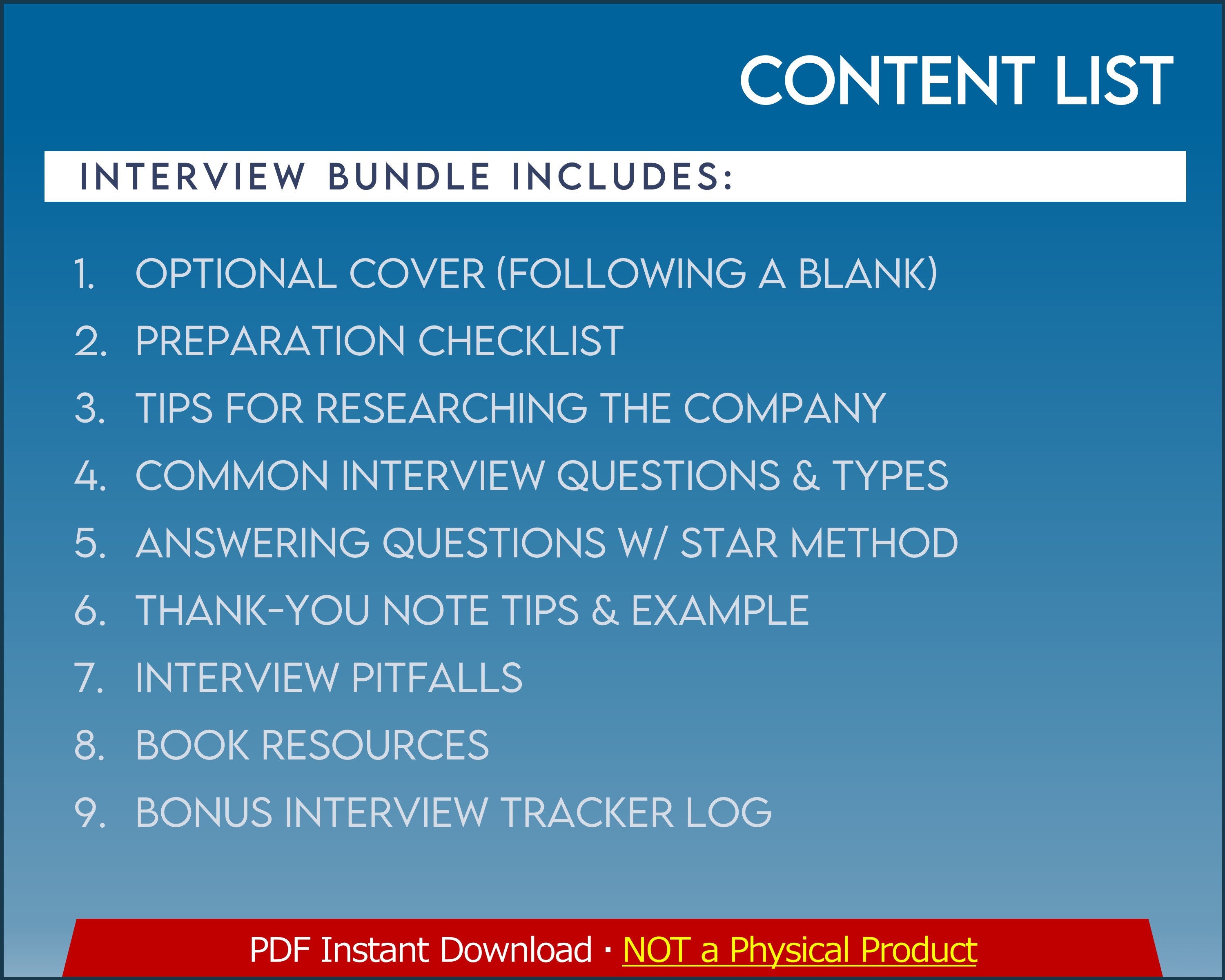 Interview Prep Planner: Interview Questions, Checklist, Tracker (PDF ...