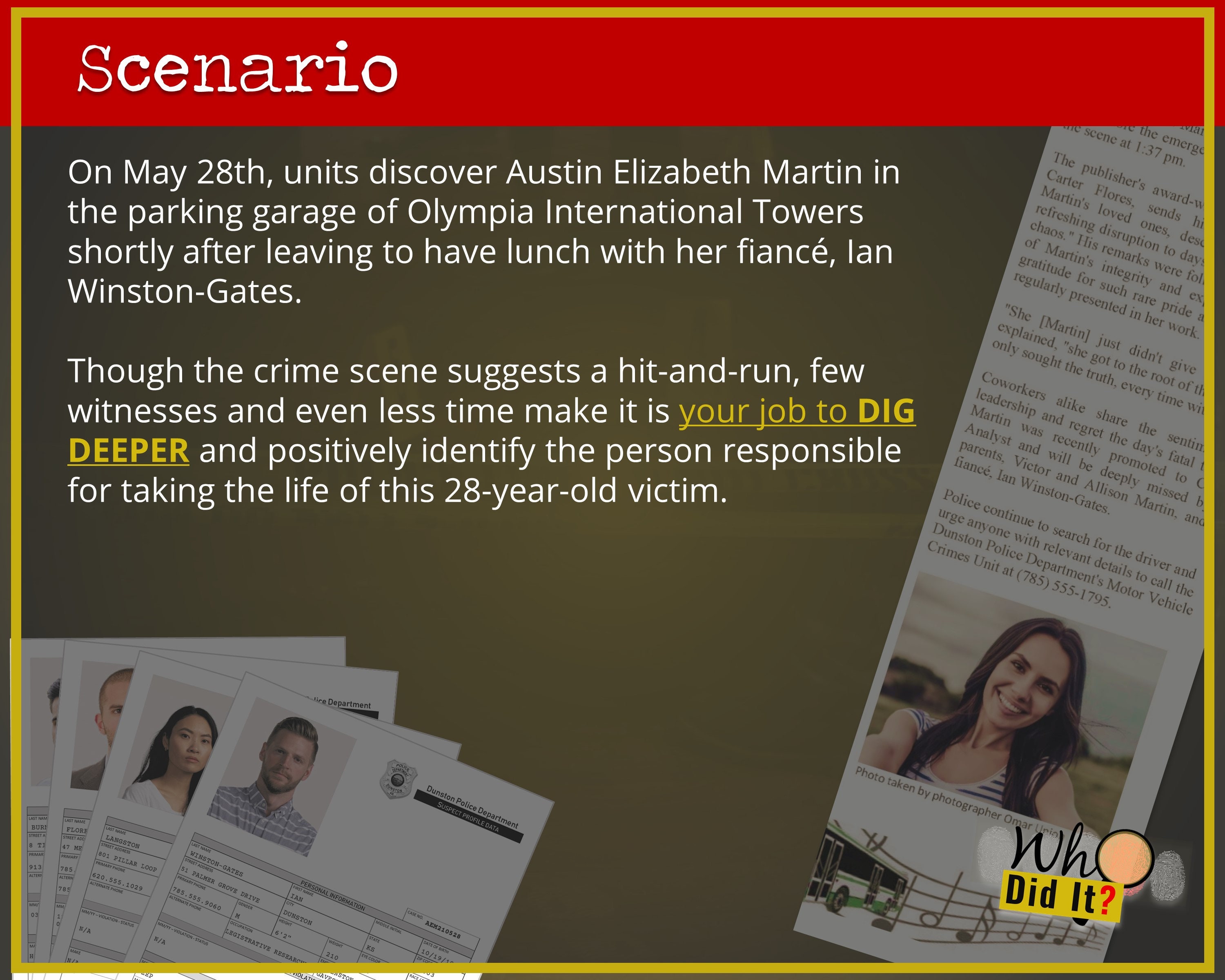 PRINTABLE Whodunnit Murder Mystery Game Print Detective Case | Etsy Canada