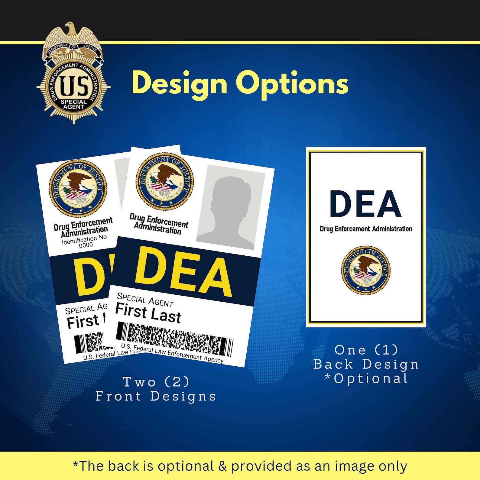 Printable DEA ID and Custom ID Card Dea Badge and Special Agent Id for ...