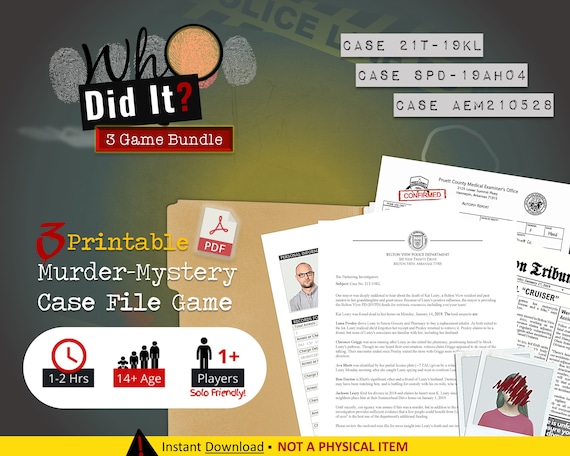 PRINTABLE Case File Detective Game Instant Download PDF - Etsy
