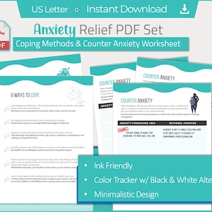 Coping Methods & Counter Anxiety Worksheet for Anxiety Relief ...