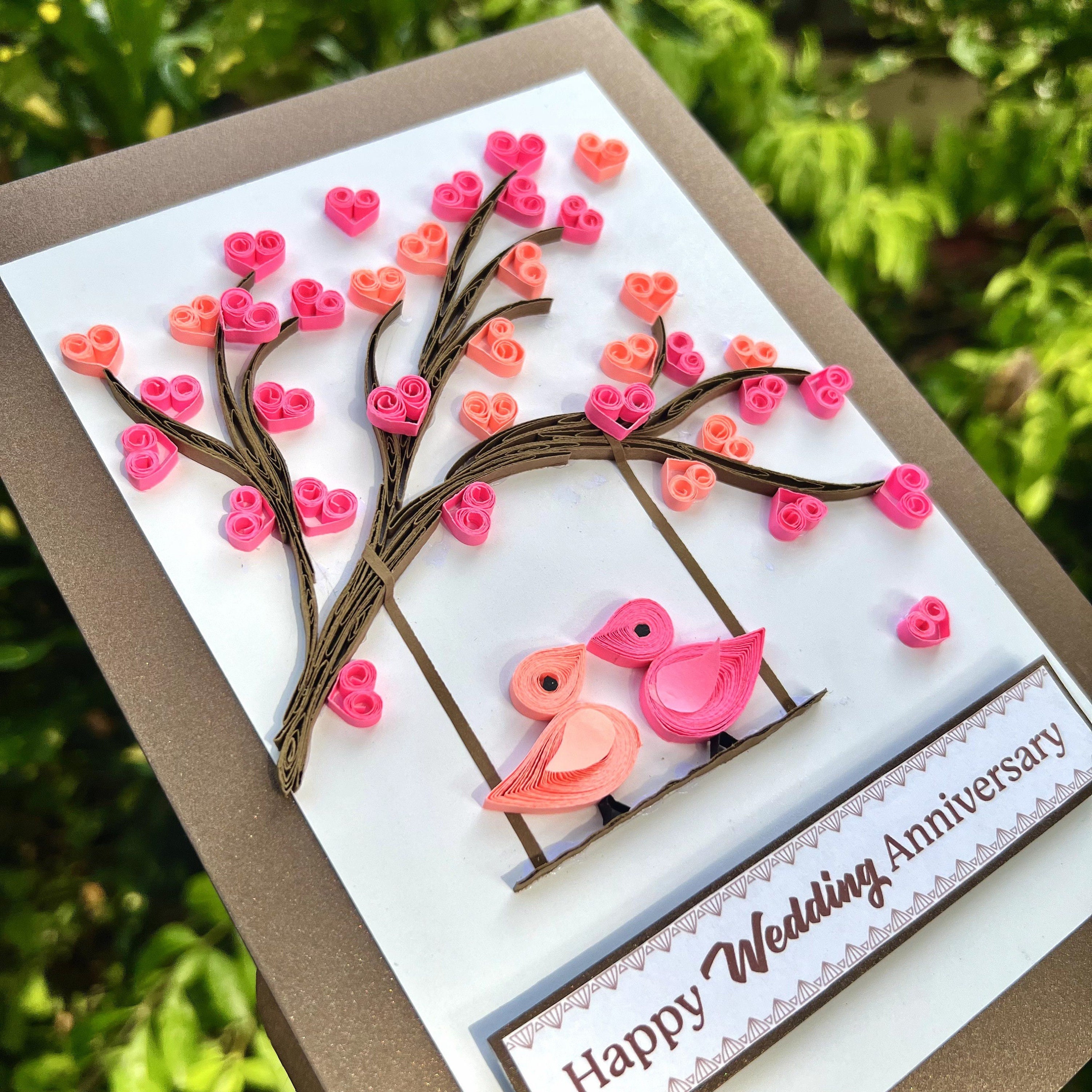 Quilled Anniversary Cards Quilling On A Greeting Card | DIY Guide