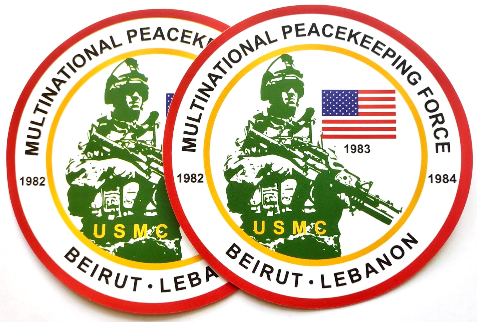 Beirut Lebanon Troop Sticker 2-pack Multinational Peacekeeping Force ...