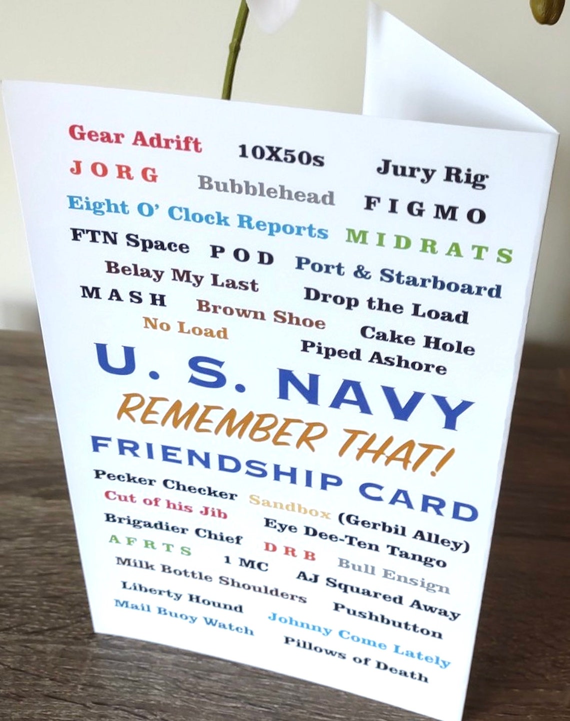 US Navy Friendship Card: Salty Sailor Lingo - Etsy