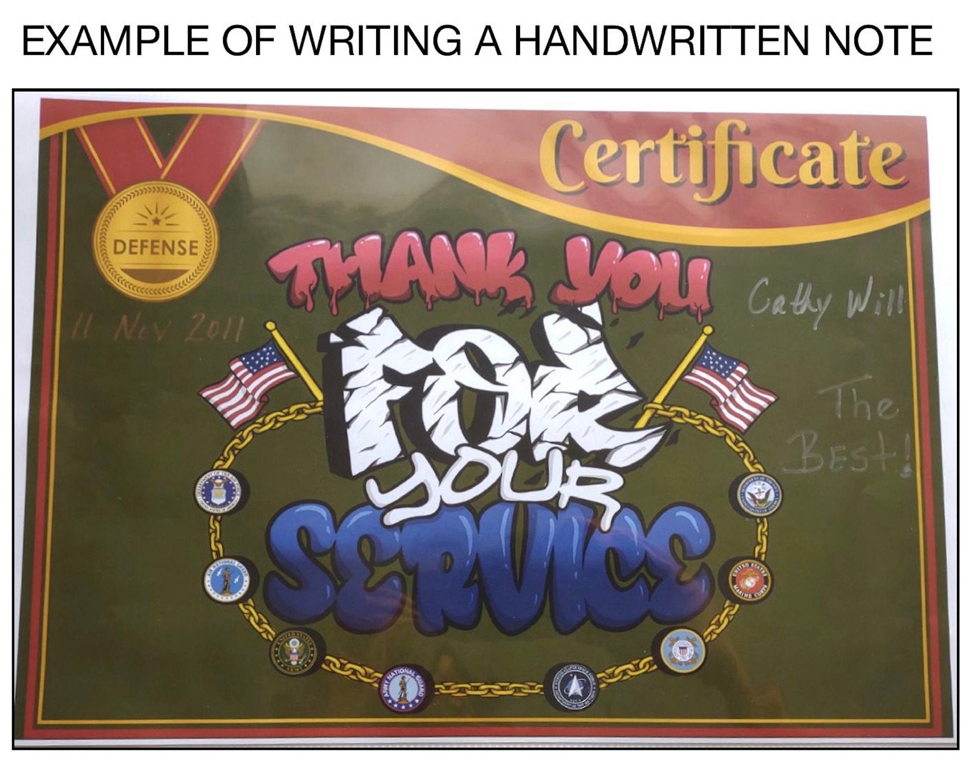 Veteran Recognition Certificate Military Service National - Etsy