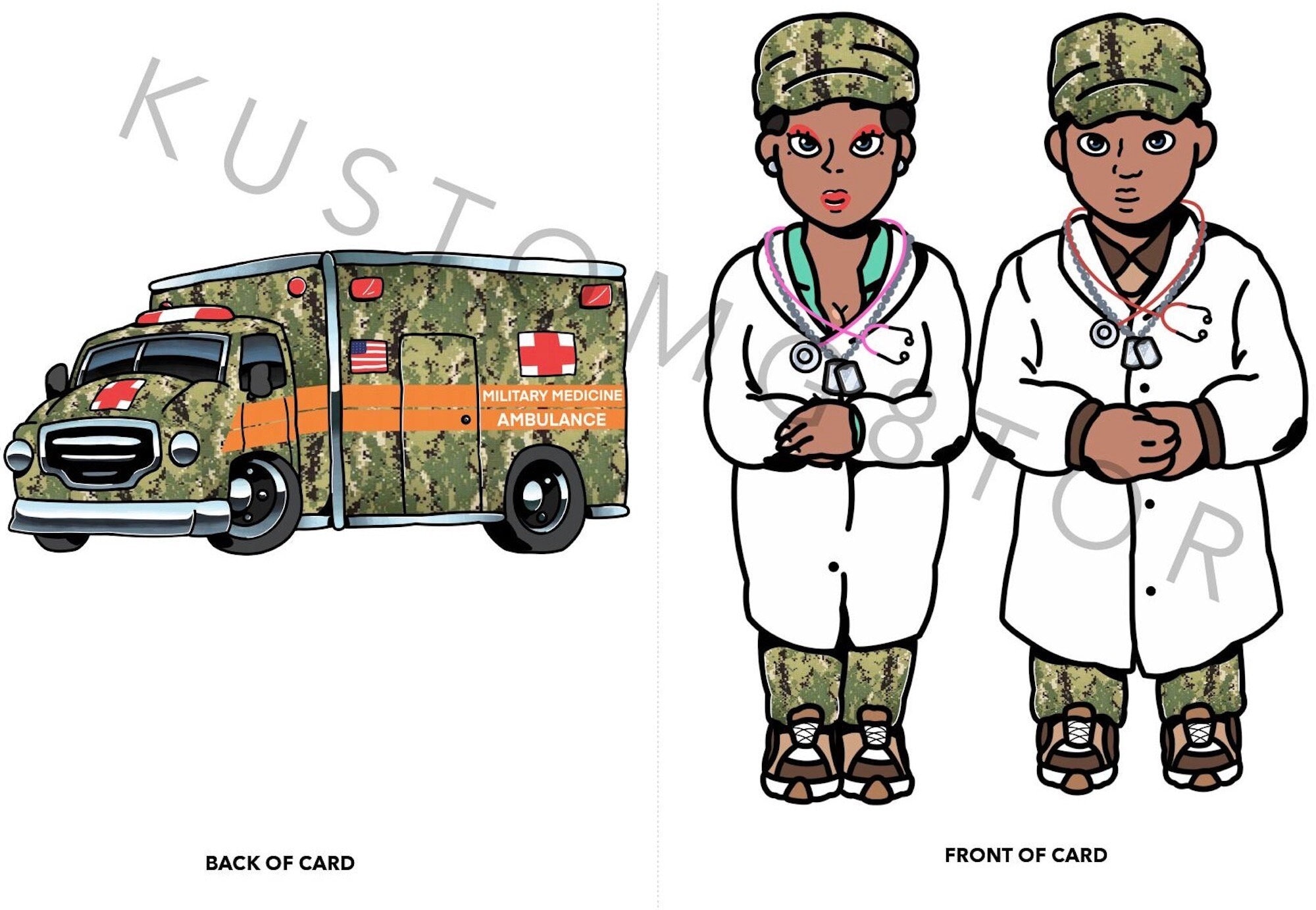 US Military Trauma Team Card Medical Doctor Charge Nurse Health ...