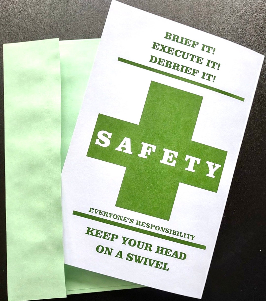 Green Safety Reminder Card: Work Health & Injury Prevention - Etsy