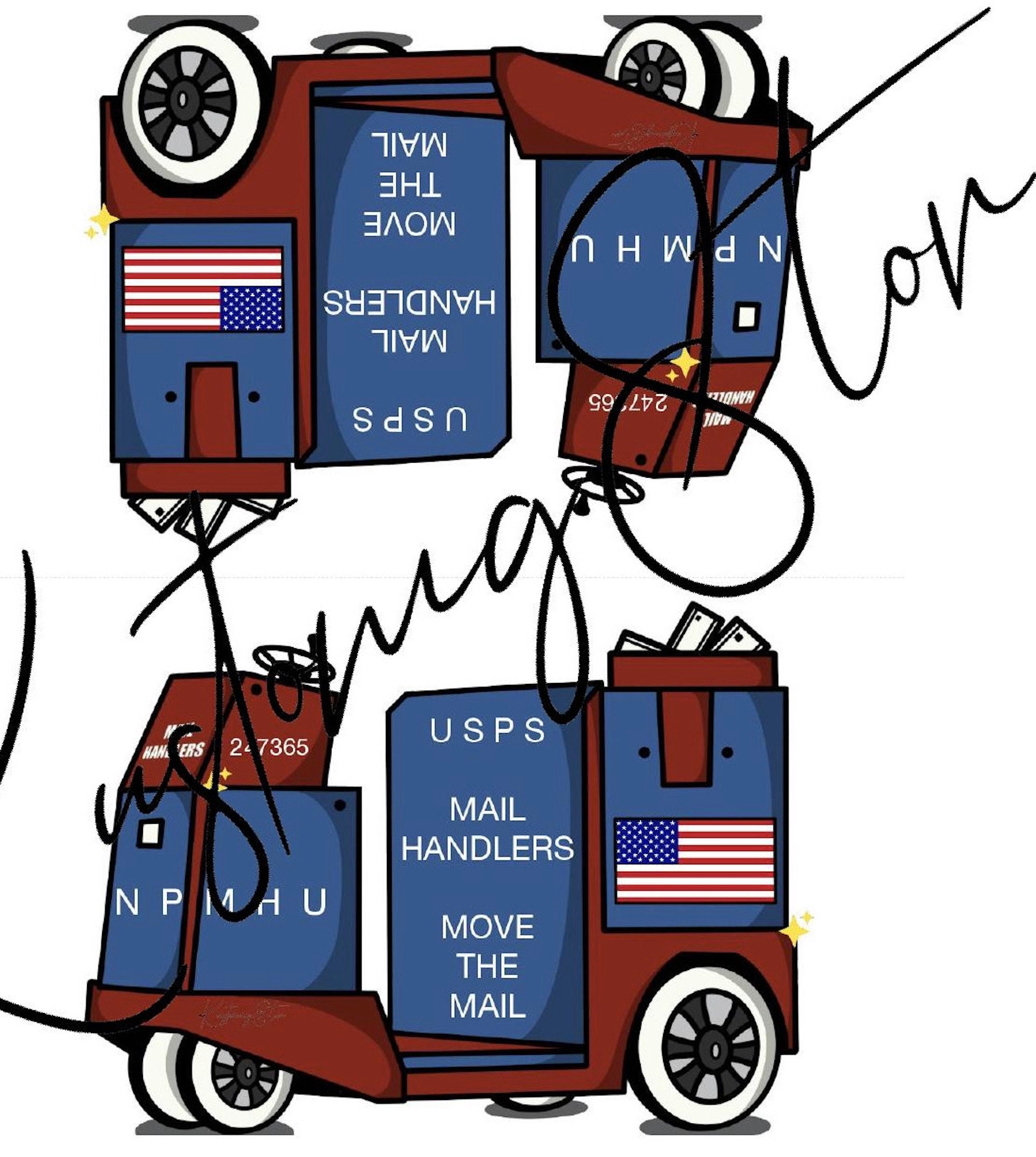 Mail Handlers Mule Card: USPS Postal Service Greeting Card - Etsy