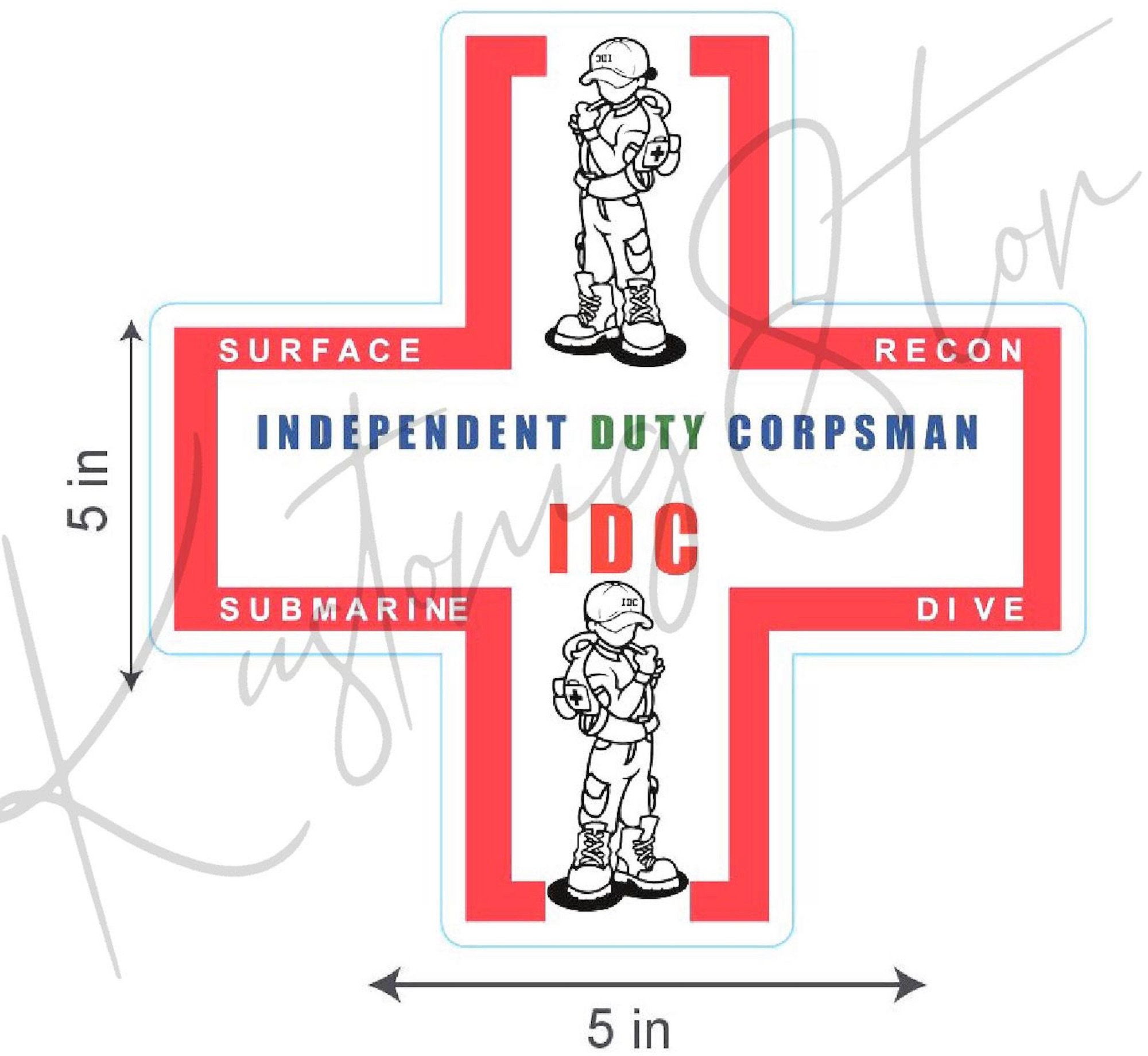 US Navy Sticker Independent Duty Hospital Corpsman IDC Him Her Senior ...