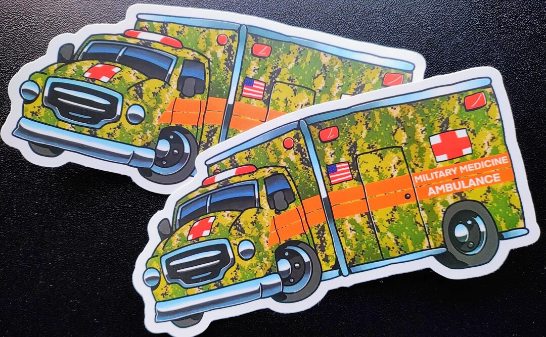 Medical Transport Ambulance Stickers 2-pack Military Field Army Navy ...