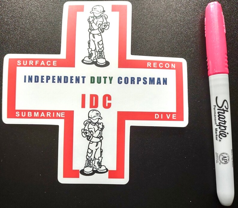 US Navy Sticker Independent Duty Hospital Corpsman IDC Him Her Senior ...