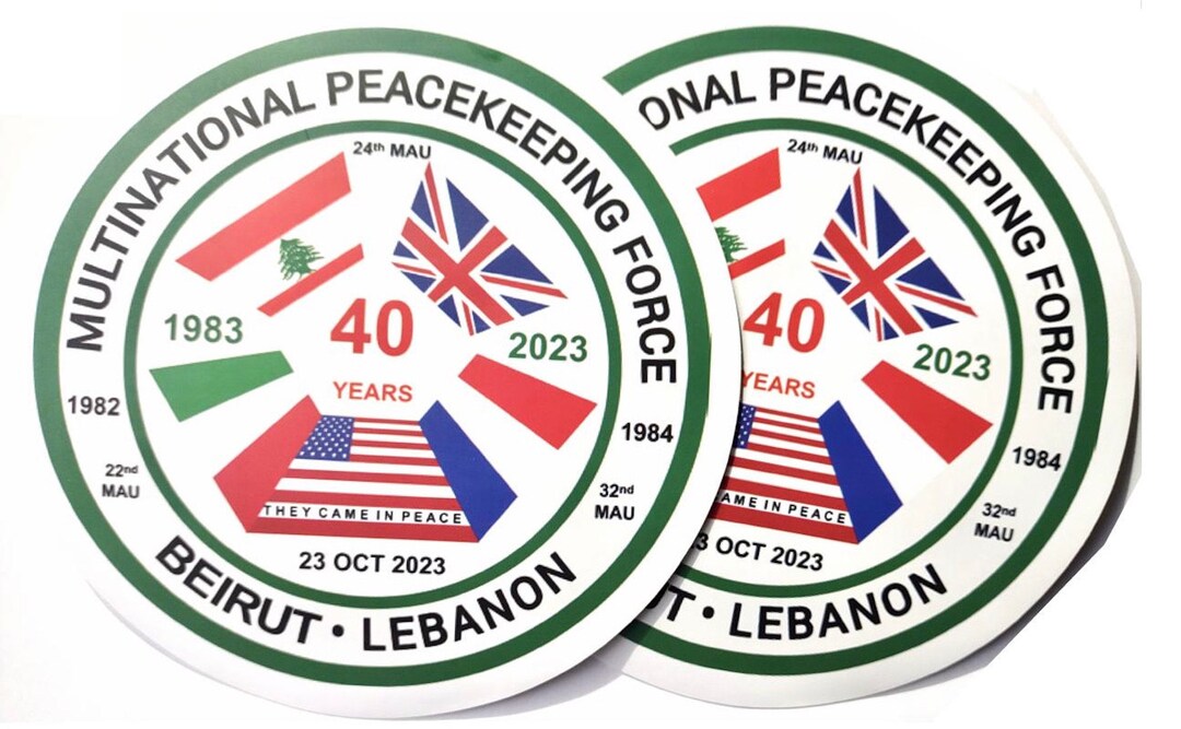 USMC Beirut Lebanon Stickers (2) Multinational Peacekeeping Force 1982 ...