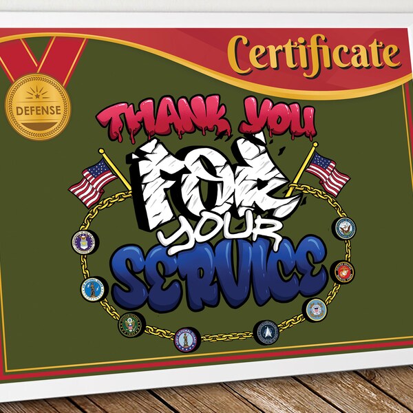 Certificate of Appreciation Army - Etsy