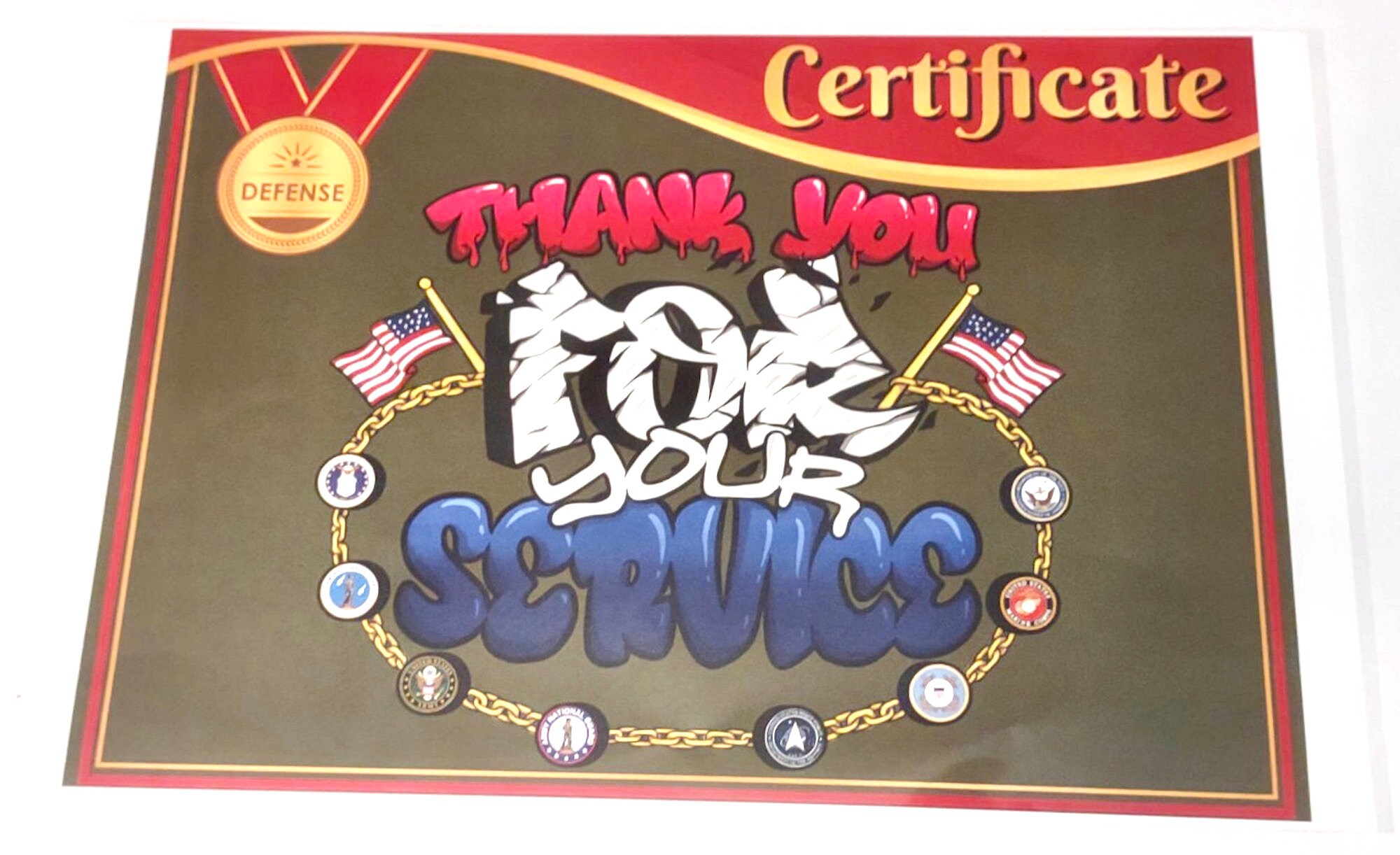 Veteran Recognition Certificate Military Service National - Etsy